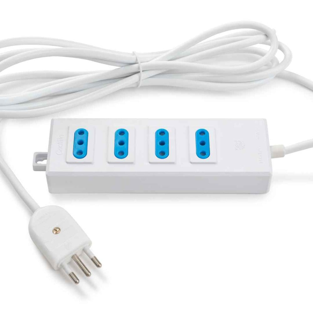 Alargador Multiple 4 Posiciones 2P+T 10A-250V 3 Mt. Blanco – Industria ...